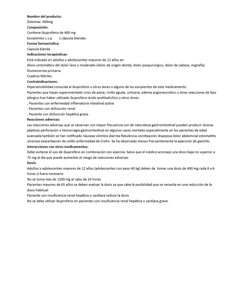 DOLOMAX 400MG | PDF