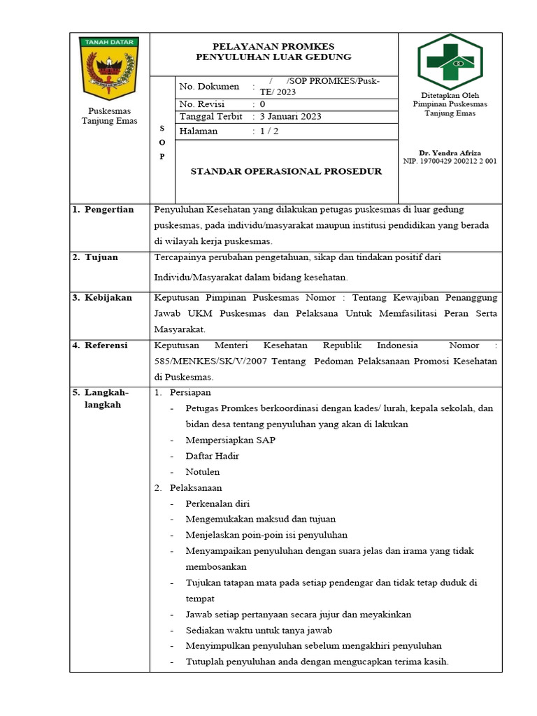 Sop Promkes | PDF | Sains & Matematika