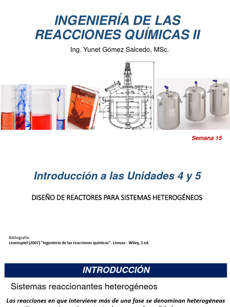 Clase U4 y U5 | PDF | Catálisis | Reactor Quimico