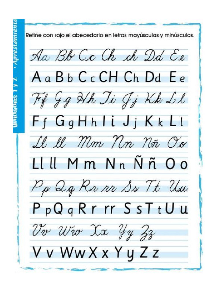 Letras Del Abecedario En Cursiva