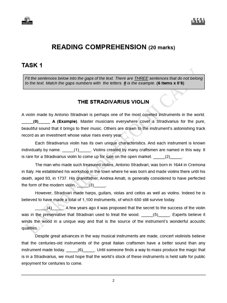 Reading B1 | PDF | Violin