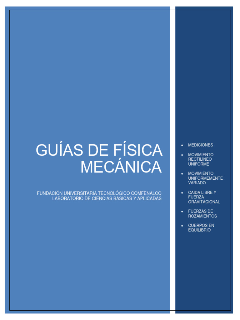 GUIAS DE LABORATORIO DE FISICA MECANICA Practica #2 | PDF | Cinemática | Velocidad