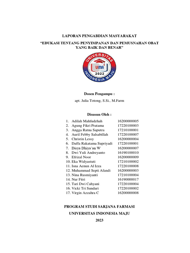 Laporan Pengmas | PDF