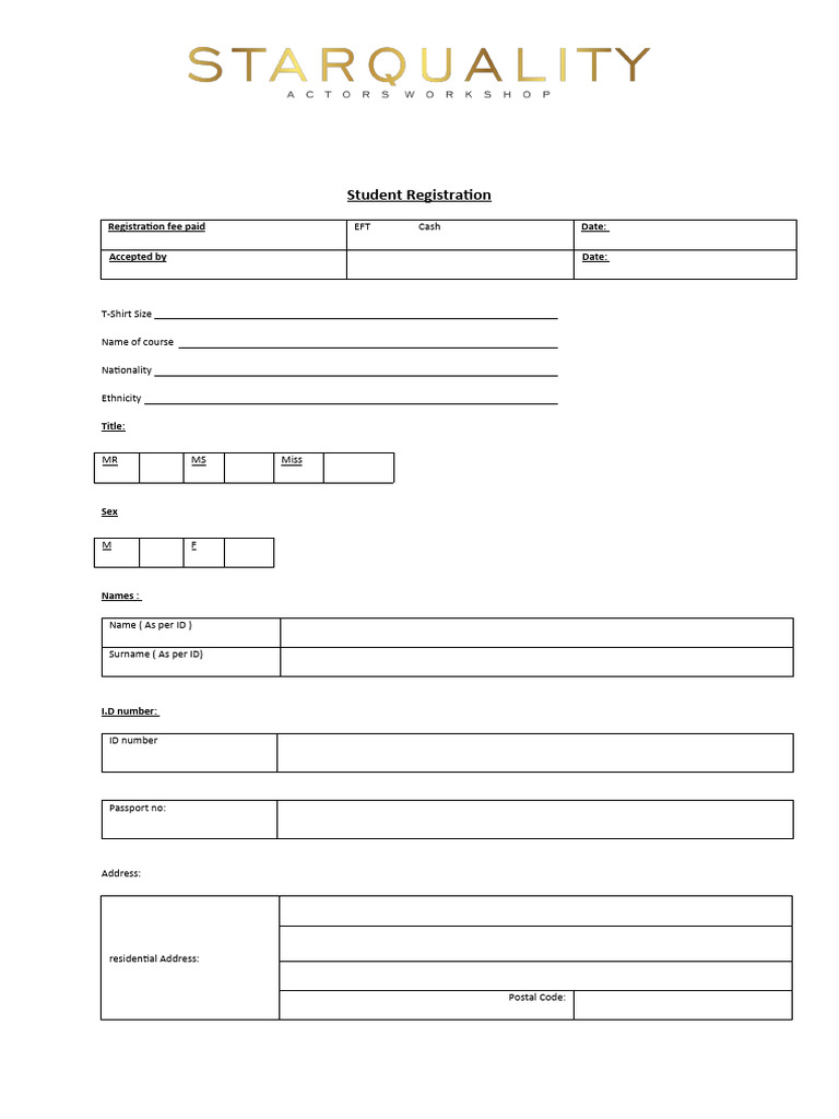 Student Registration - Application Form | PDF