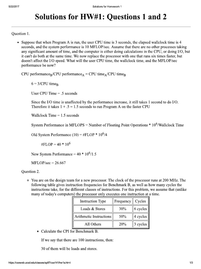 Solutions For Homework 1 | PDF