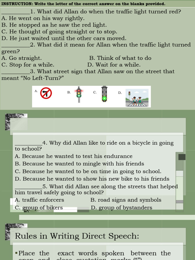 Traffic Rules and Speech Conversion Guide | PDF | Linguistics | Grammar