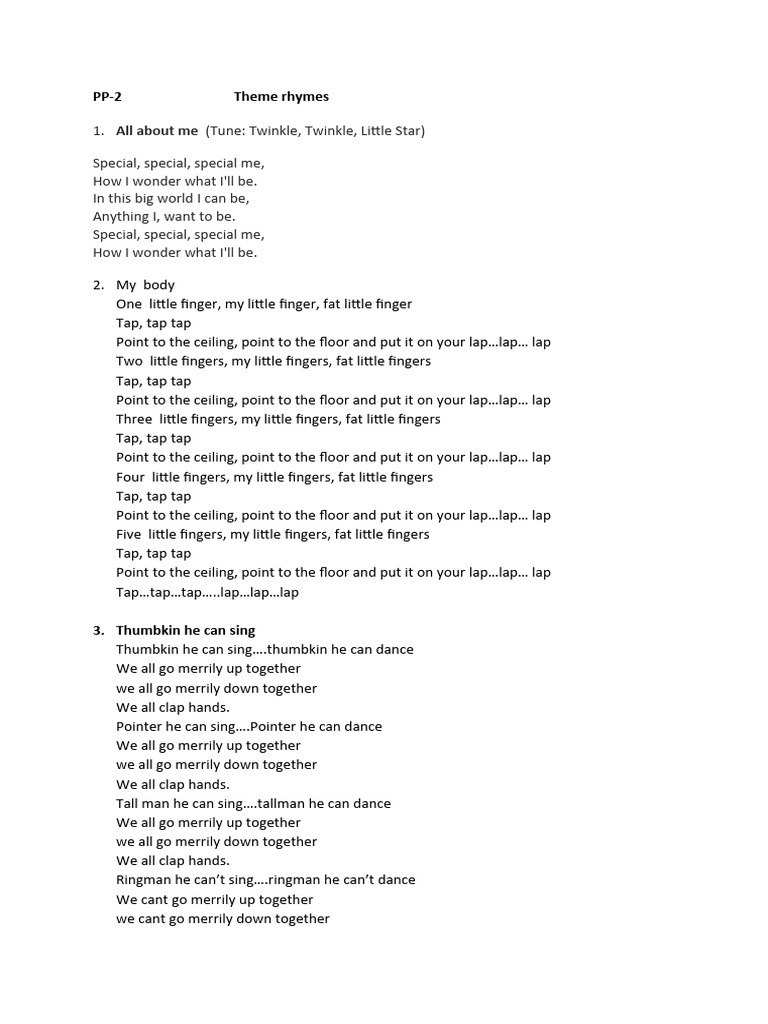 PP-2 Rhymes and Stories | PDF