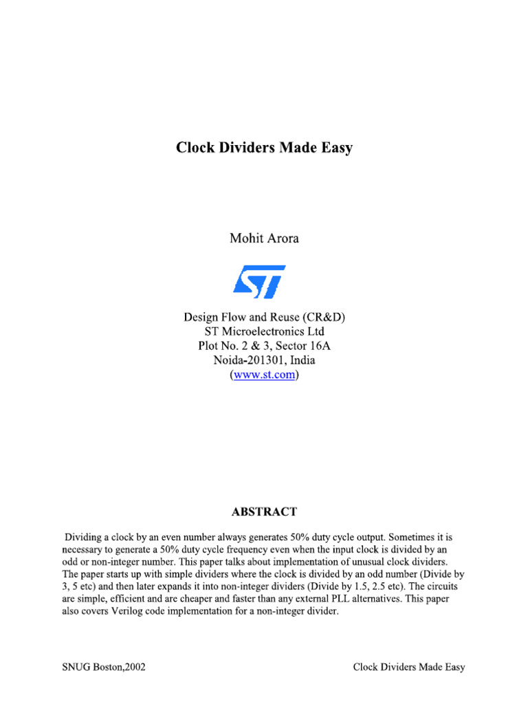 Clock Dividers | PDF