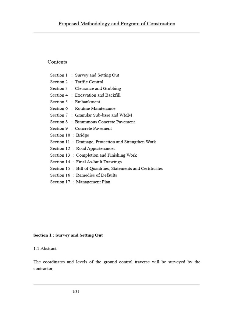 Road & Bridge Methods | PDF
