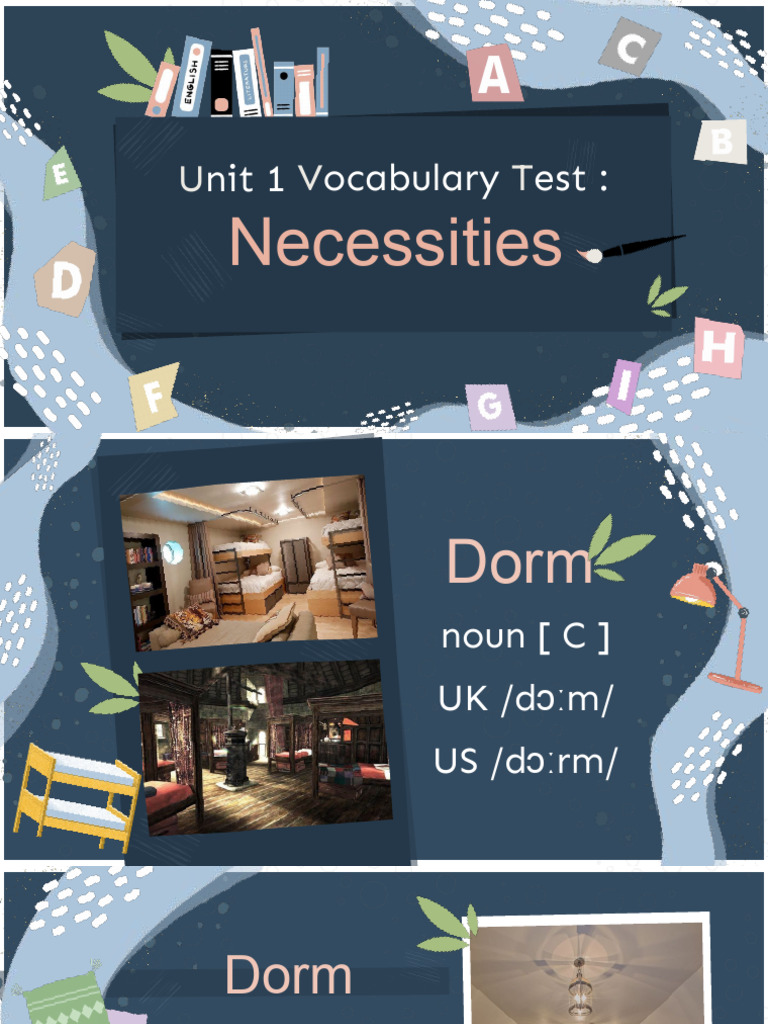Unit 1 Vocabulary Test Necessities | PDF | Languages | Foreign Language ...