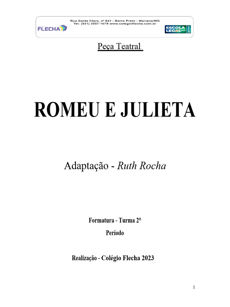 Romeu e Julieta - Ruth Rocha | PDF | Romeu e Julieta | Céu