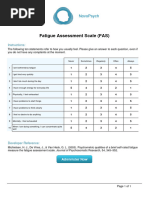 Fatigue Assessment Scale (FAS) | PDF