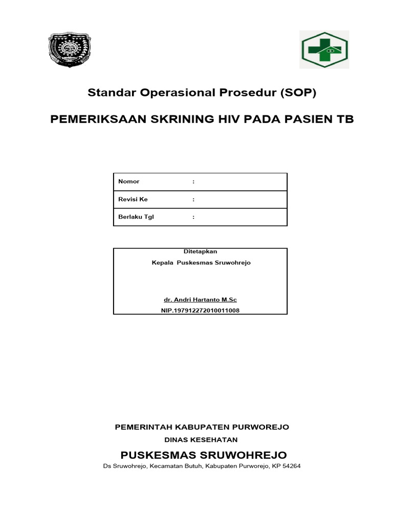 Sop Pemeriksaan Skrining Hiv Pada TB | PDF