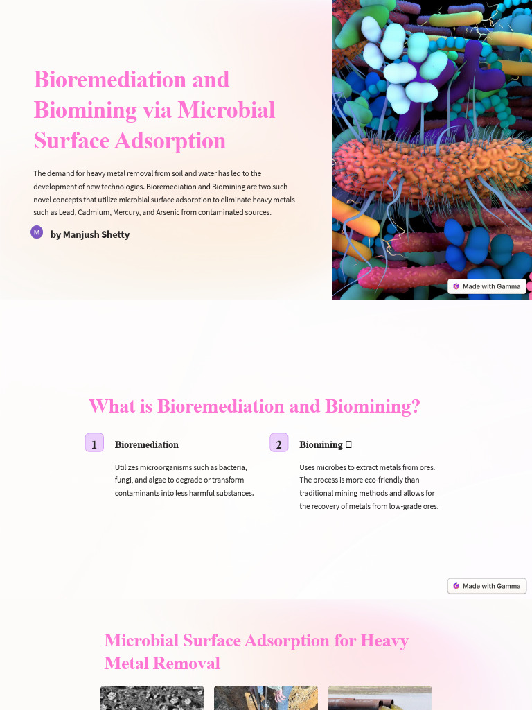 Bioremediation and Biomining Via Microbial Surface Adsorption | PDF ...