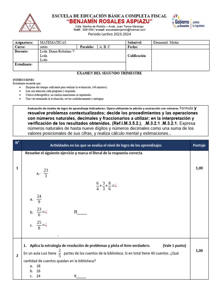 Corregido Matematicas) | PDF | Notación Matemática | Matemática Elemental