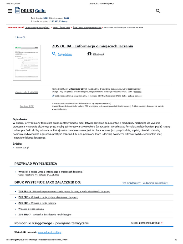 ZUS OL-9A - WWW - Druki.gofin - PL | PDF