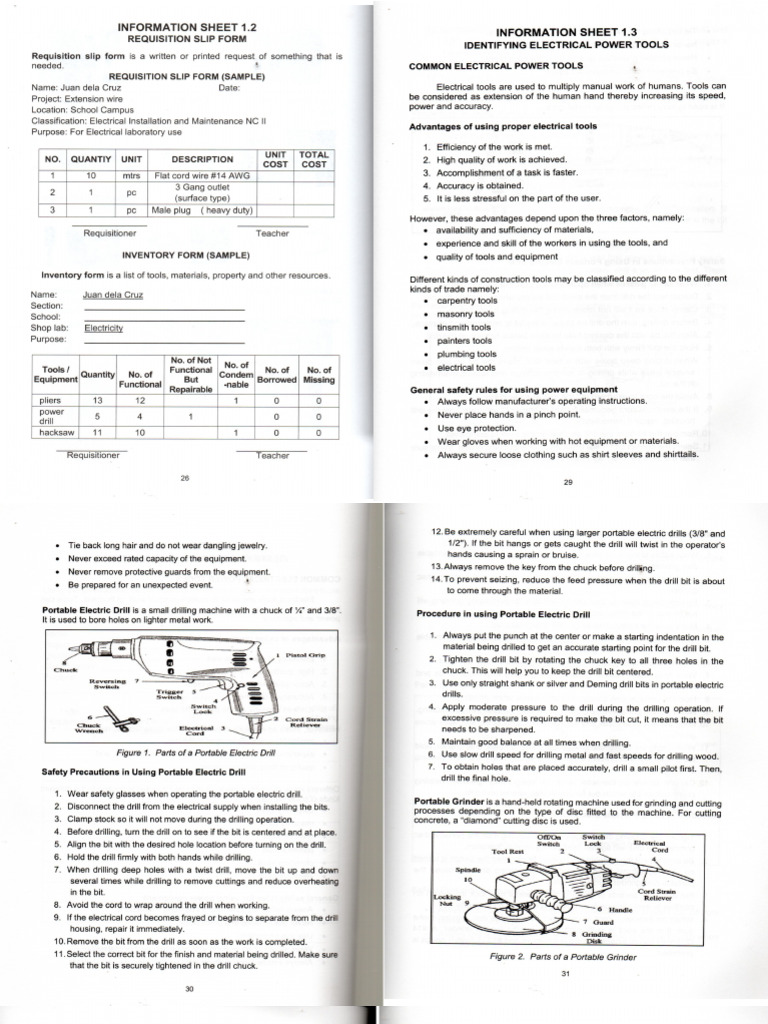 Identifying Electrical Power Tools | PDF