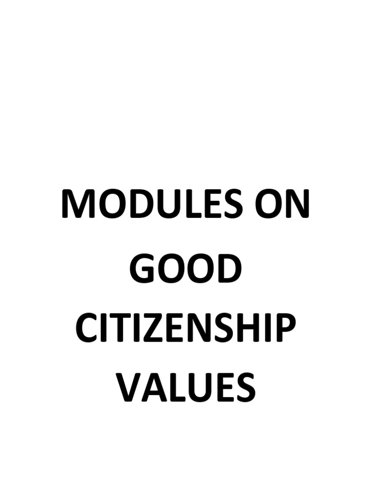 Good Citizenship Values1 | PDF