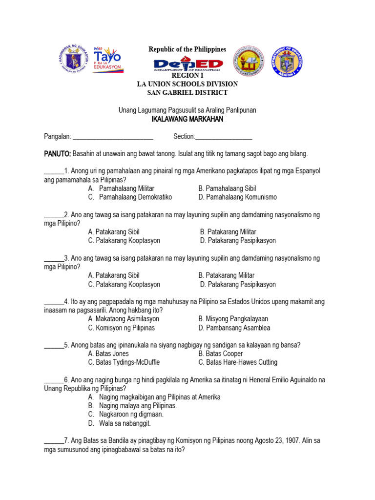 Q2 SUMMATIVE 1 in AP | PDF