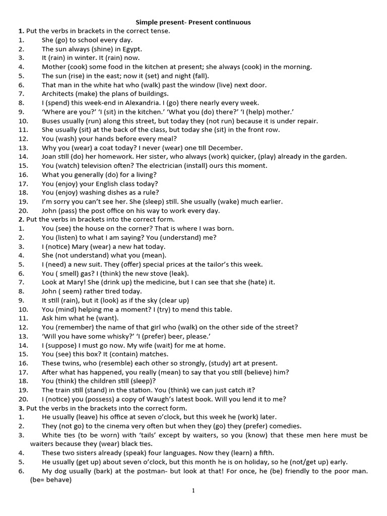 English Verb Tense Exercises | PDF | Language Arts & Discipline | Art