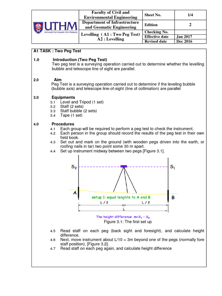 Appendiks 4b Labsheet Levelling | PDF | Surveying | Science