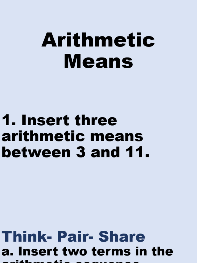Arithmetic Means | PDF