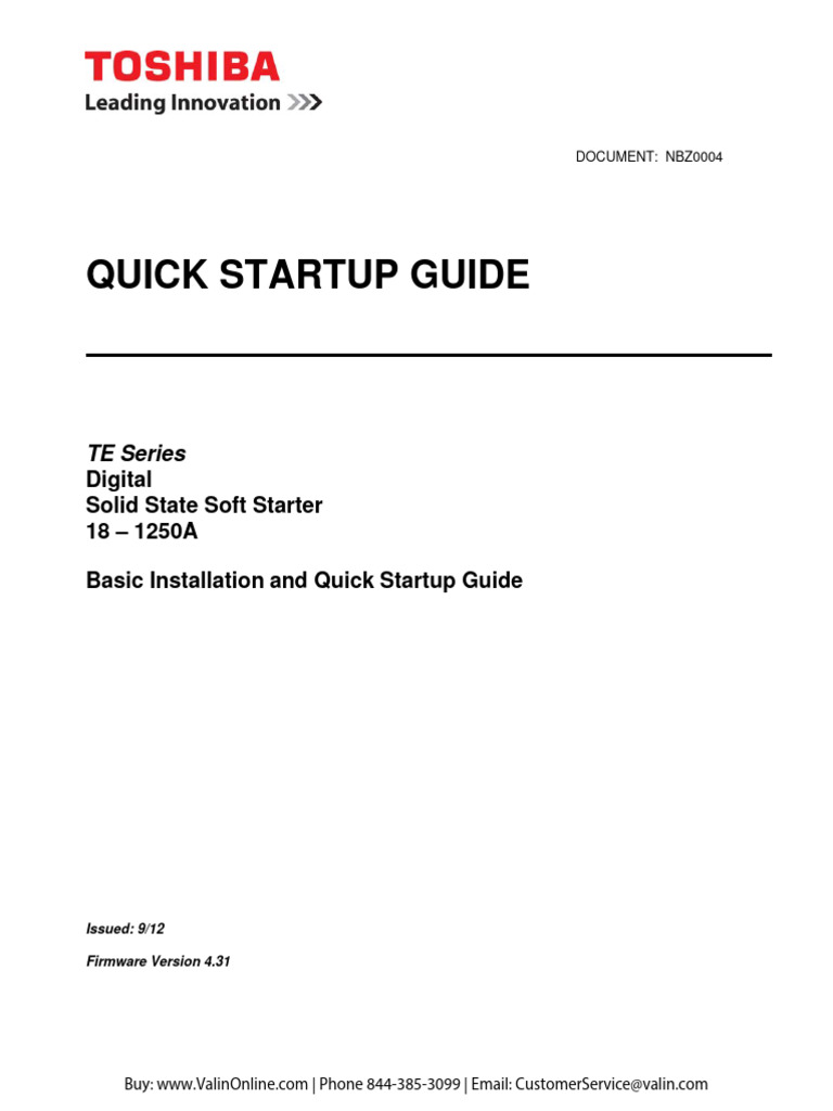 toshiba-te-series-startup | PDF | Relay | Power Supply