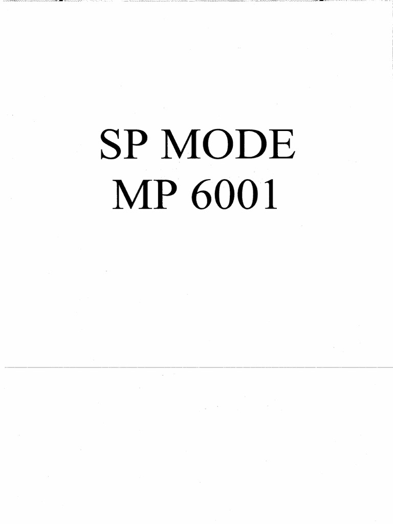 SP Print Mode mp6001 | PDF
