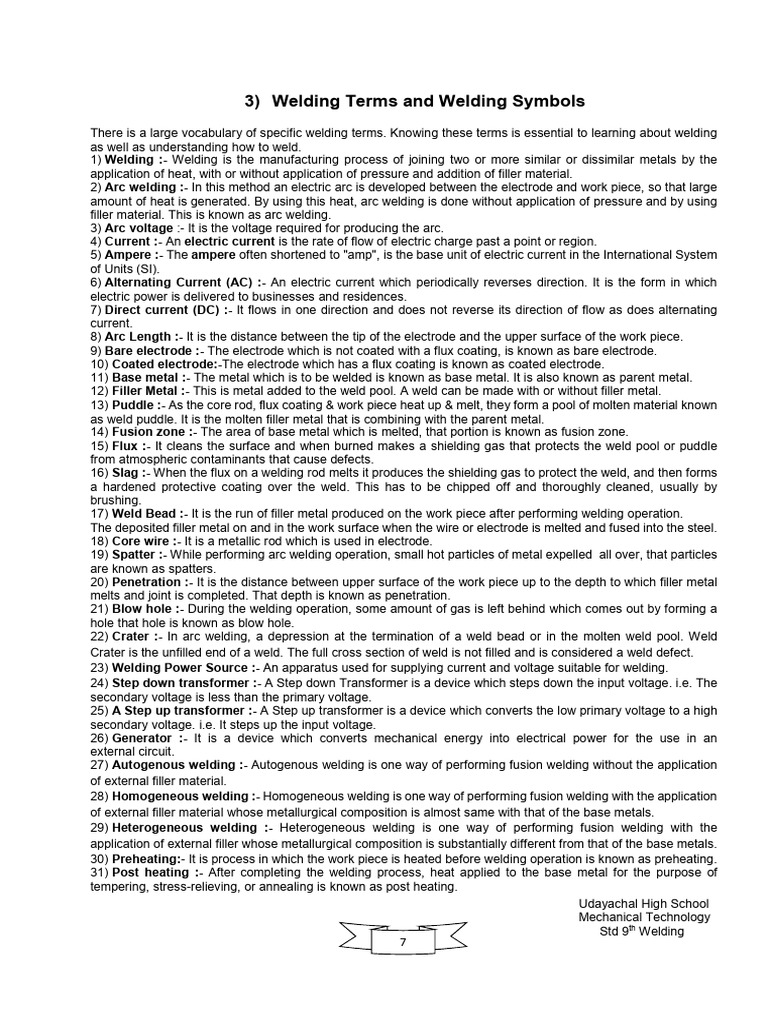 Welding Terms and Symbols Explained | PDF | Welding | Construction
