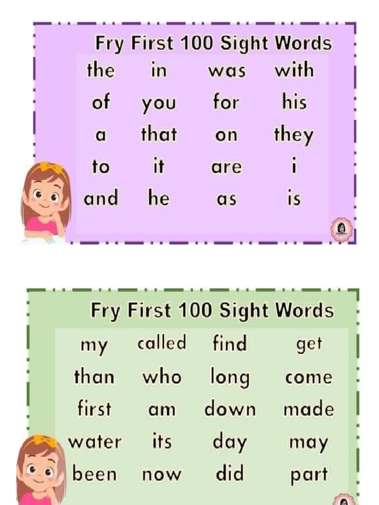FRY WORDS Stories Wid Noting Details | PDF