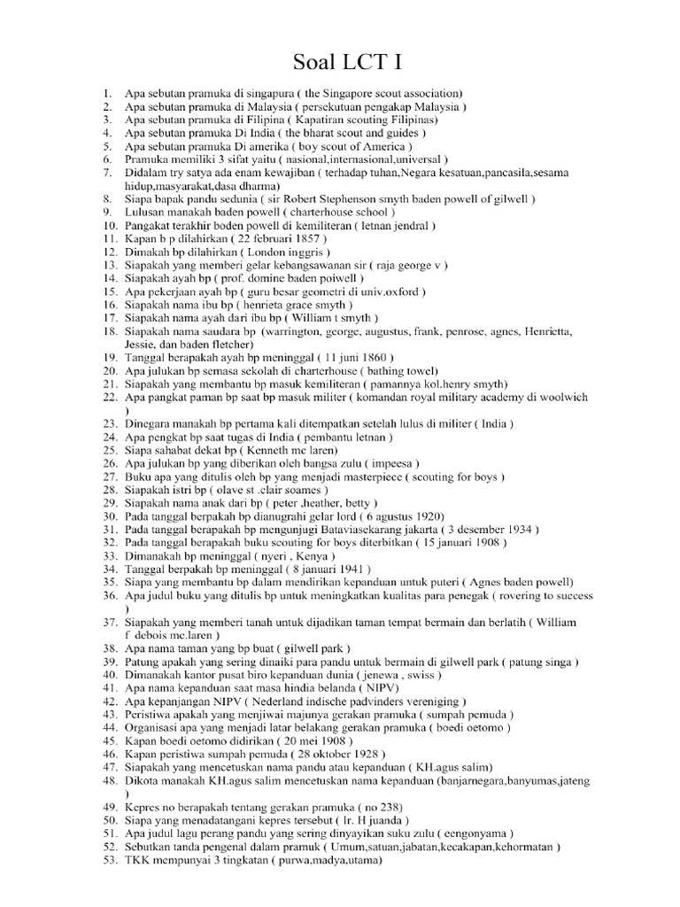 Soal Pramuka | PDF