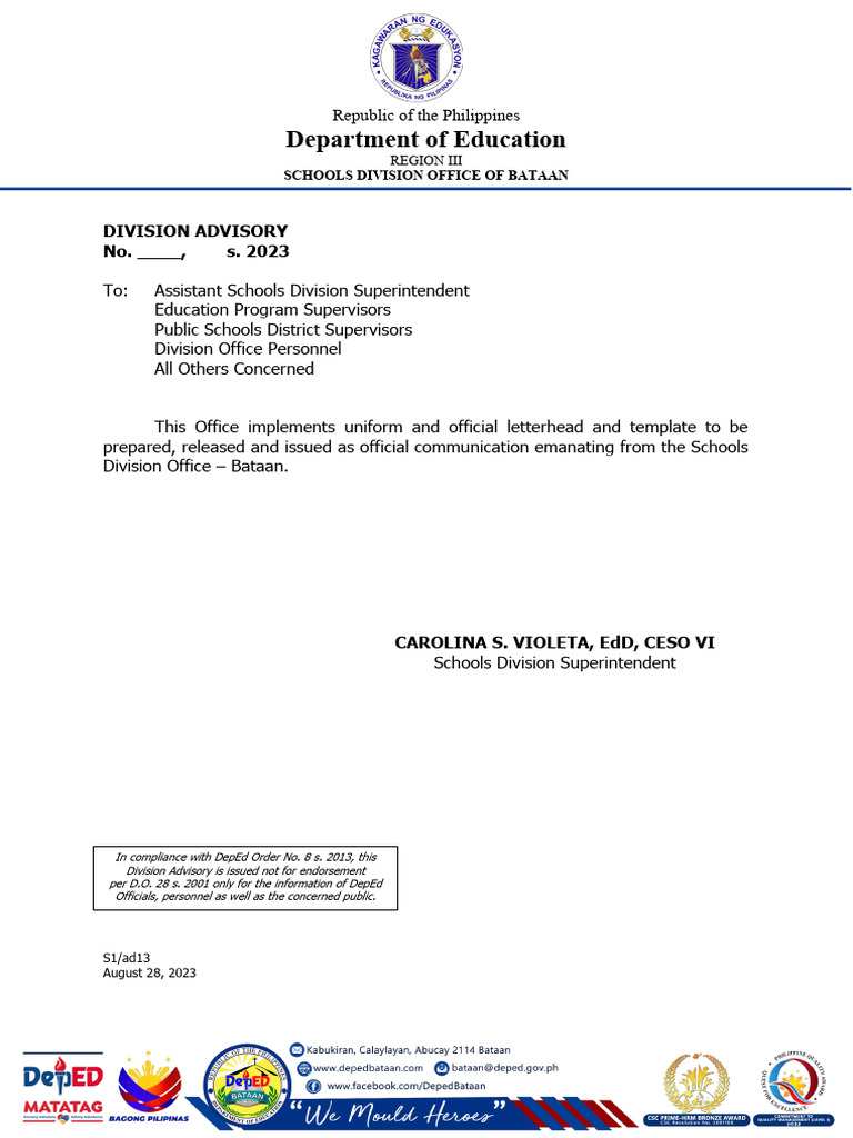 2023 Division Advisory | PDF