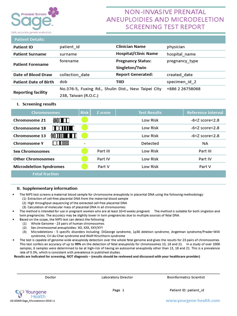 Sage Microdeletion Example Screening Report | PDF | Maternal Health ...