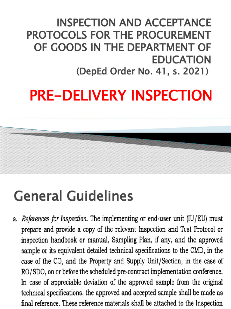 Pre-Delivery Inspection | PDF