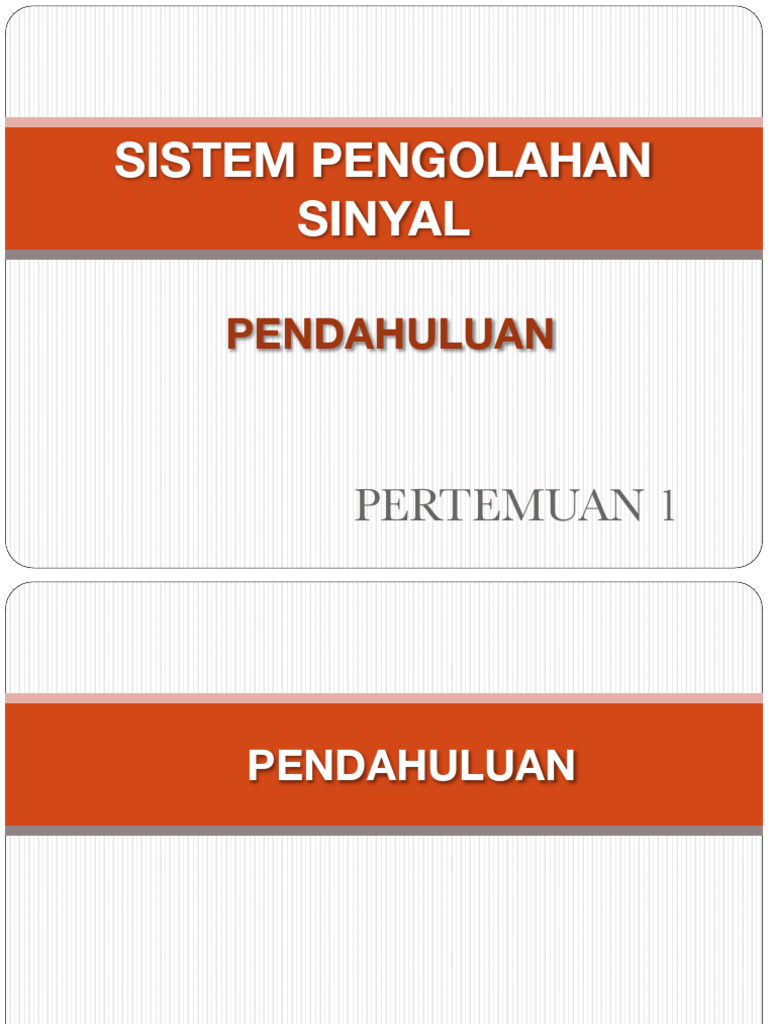 Pertemuan 1 Dasar Pengolahan Sinyal | PDF