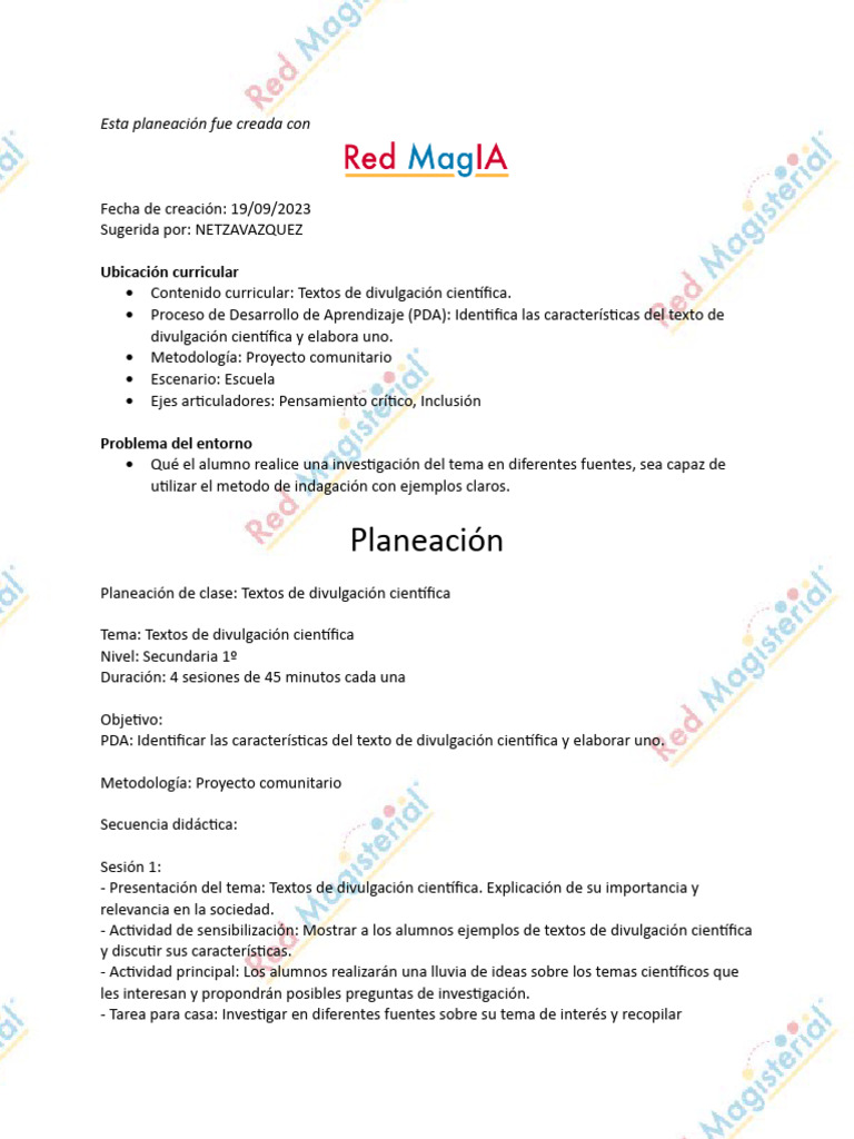 Red MAgIA - Identifica Las Características Del Texto de Divulgación ...
