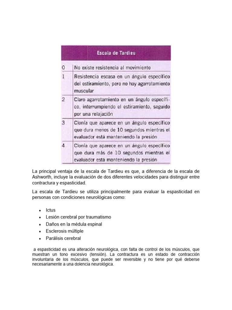 Escala de Tardieu | PDF