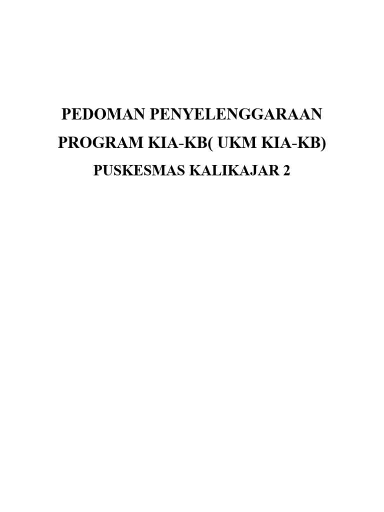 Pedoman Program Kia | PDF | Pengembangan Diri