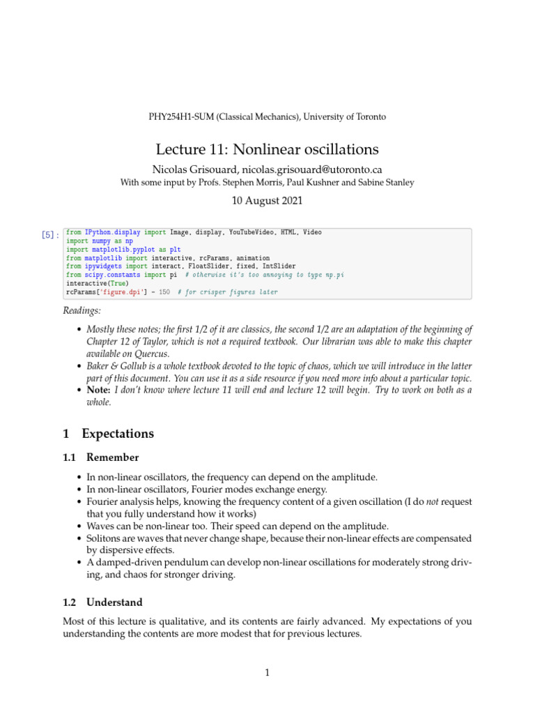 L11 NLOscillations | PDF
