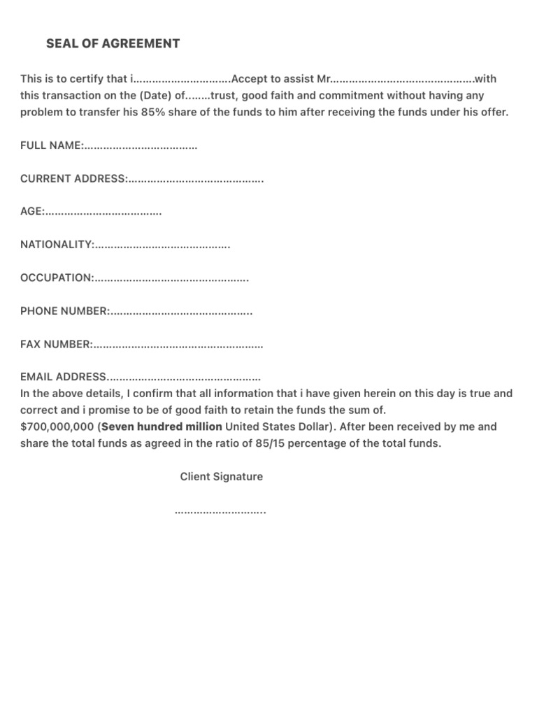 Seal of Agreement | PDF