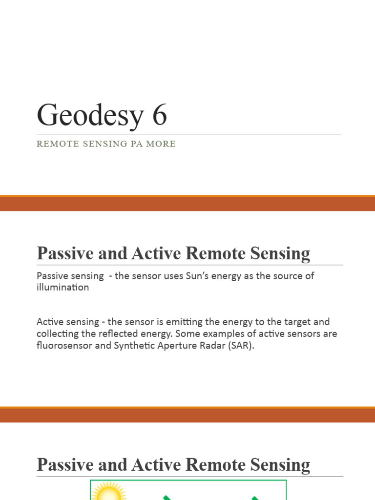 Geodesy 6 - Remote Sensing | PDF | Remote Sensing | Radar