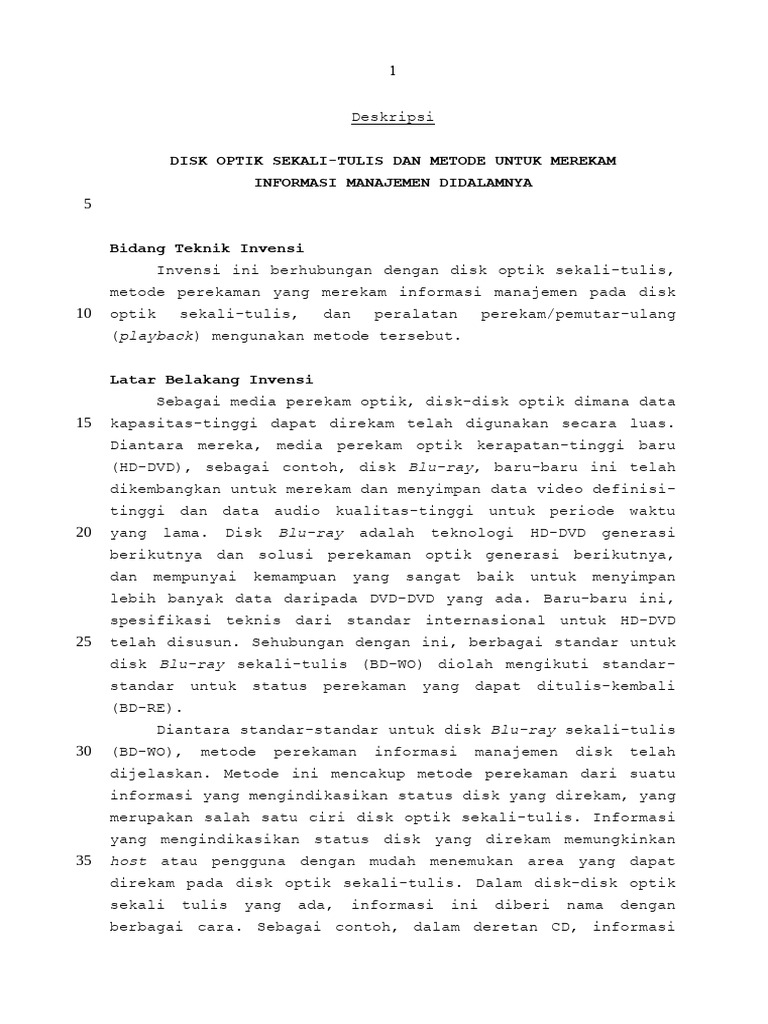 Contoh Dokumen Paten | PDF