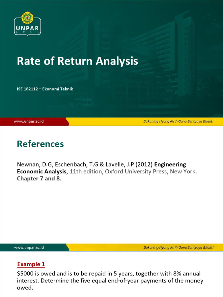 W5. Rate of Return Analysis Part 1 | PDF | Interest | Bonds (Finance) W5. Rate of Return Analysis Part 1 | PDF | Interest | Bonds (Finance)