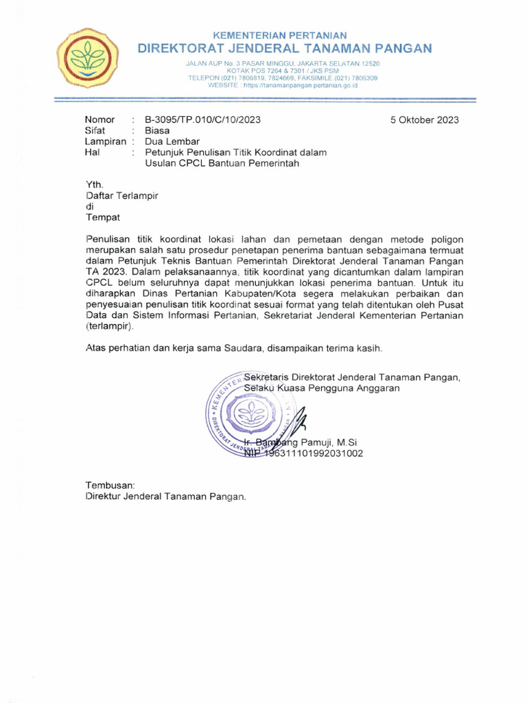Petunjuk Penulisan Titik Koordinat Dalam Usulan CPCL Bantuan Pemerintah | PDF