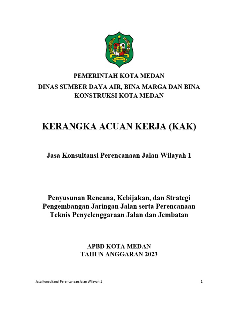 Perencanaan Jalan WIl 1 KAK | PDF
