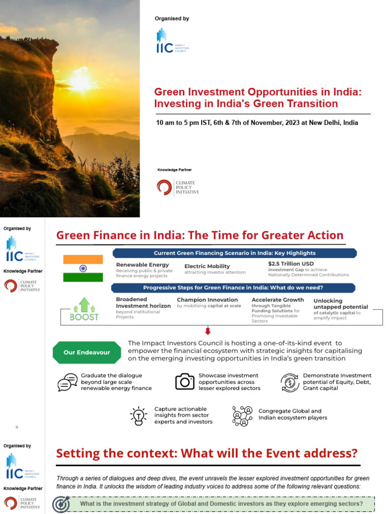 Green Investment Forum in India 2023 | PDF | Investing | Business