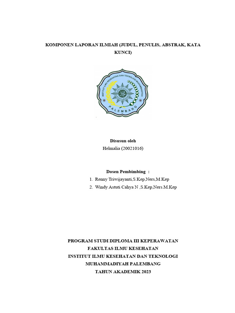 Komponen Laporan Ilmiah Helmalia | PDF | Karier & Perkembangan | Sains & Matematika