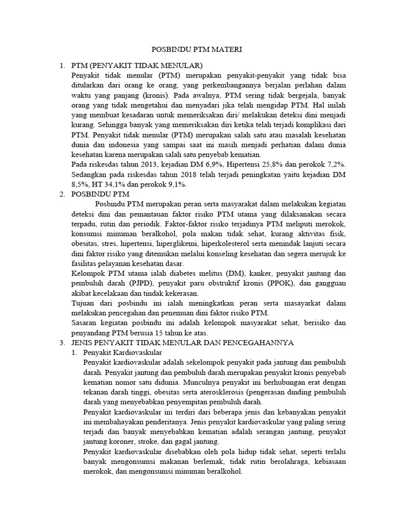 Posbindu PTM Materi | PDF