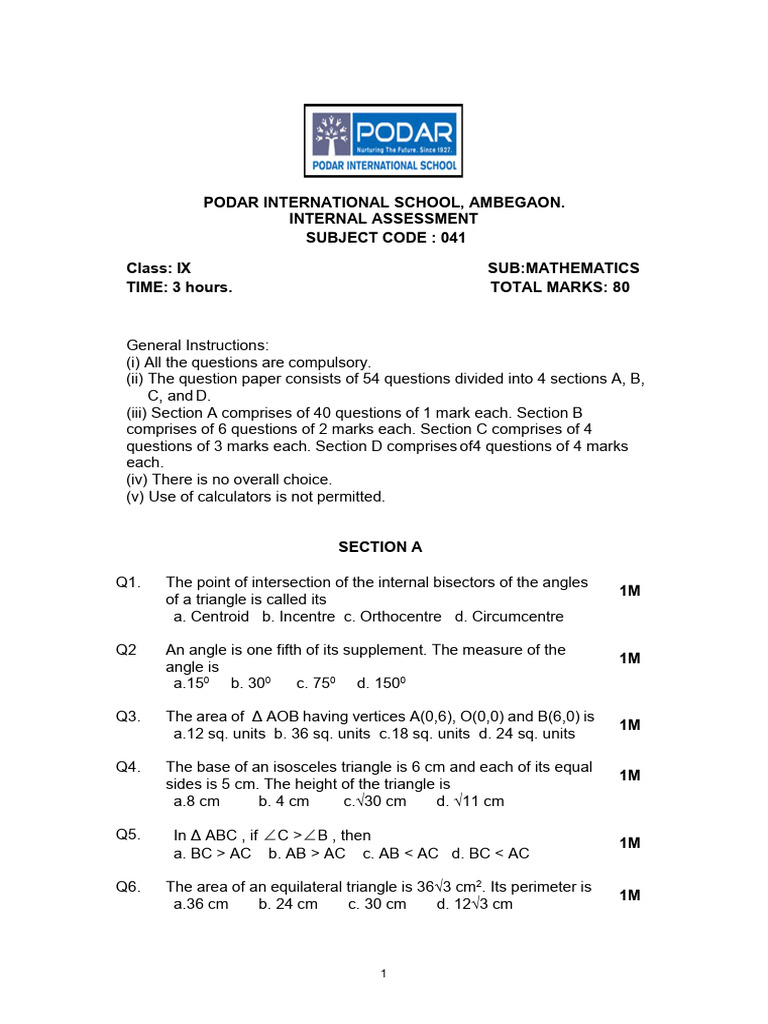 Math Assignment | PDF | Triangle | Area