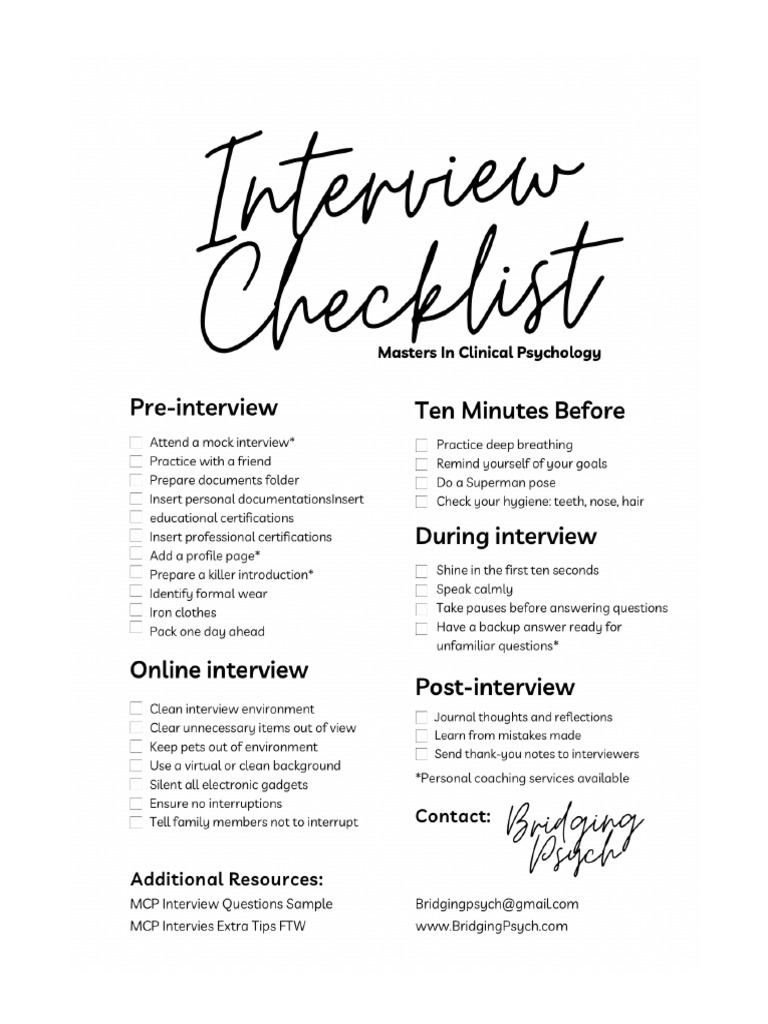 HELP MCP Interview Checklist | PDF